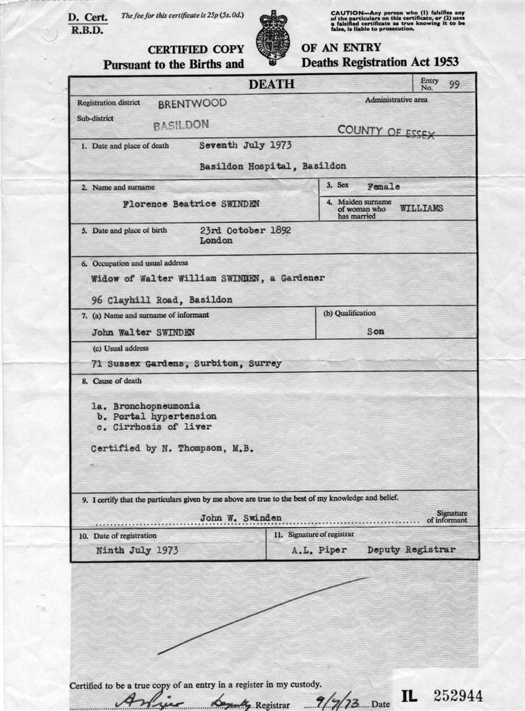 Genealogy - Swindens